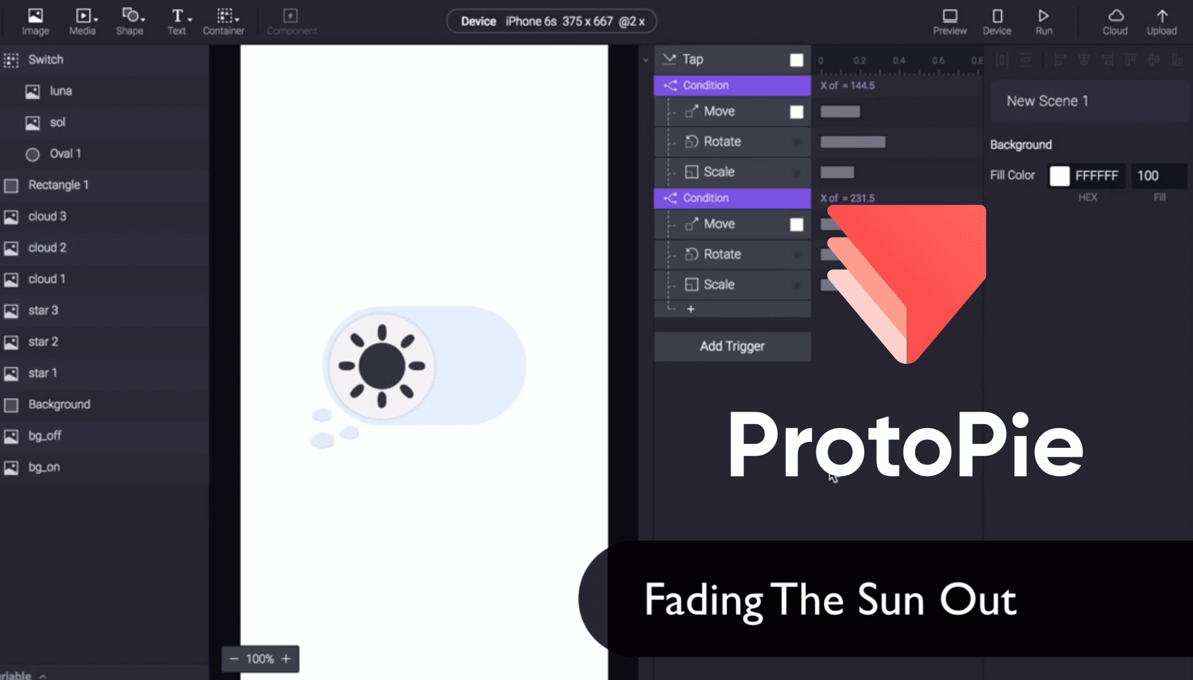 Scaling and Opacity Transitions in ProtoPie